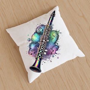 Colorful Iridescent Clarinet Png, Sublimation Design, Instrument Png ...