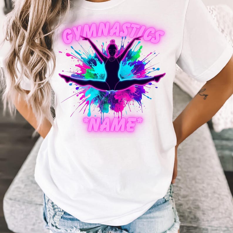 Gymnastics PNG, Personalized Kids Shirt, Custom Name Png, Unique ...