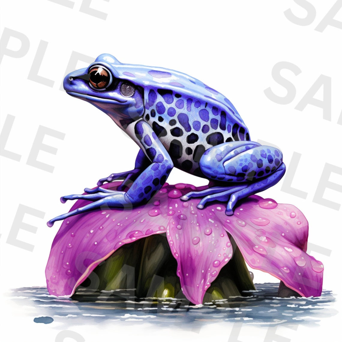 5 Colorful Frog Clipart, Toad Clipart, Printable Watercolor Clipart ...