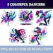 Neon Dance PNG Bundle – 5 Vibrant Dancer Cliparts for Zumba Shirts ...