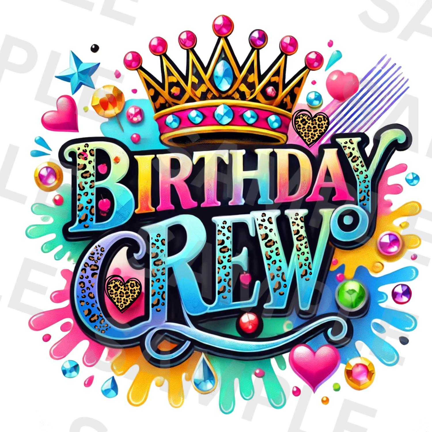 Birthday Crew Png, Sublimation Design, Birthday Sublimation, Leopard ...
