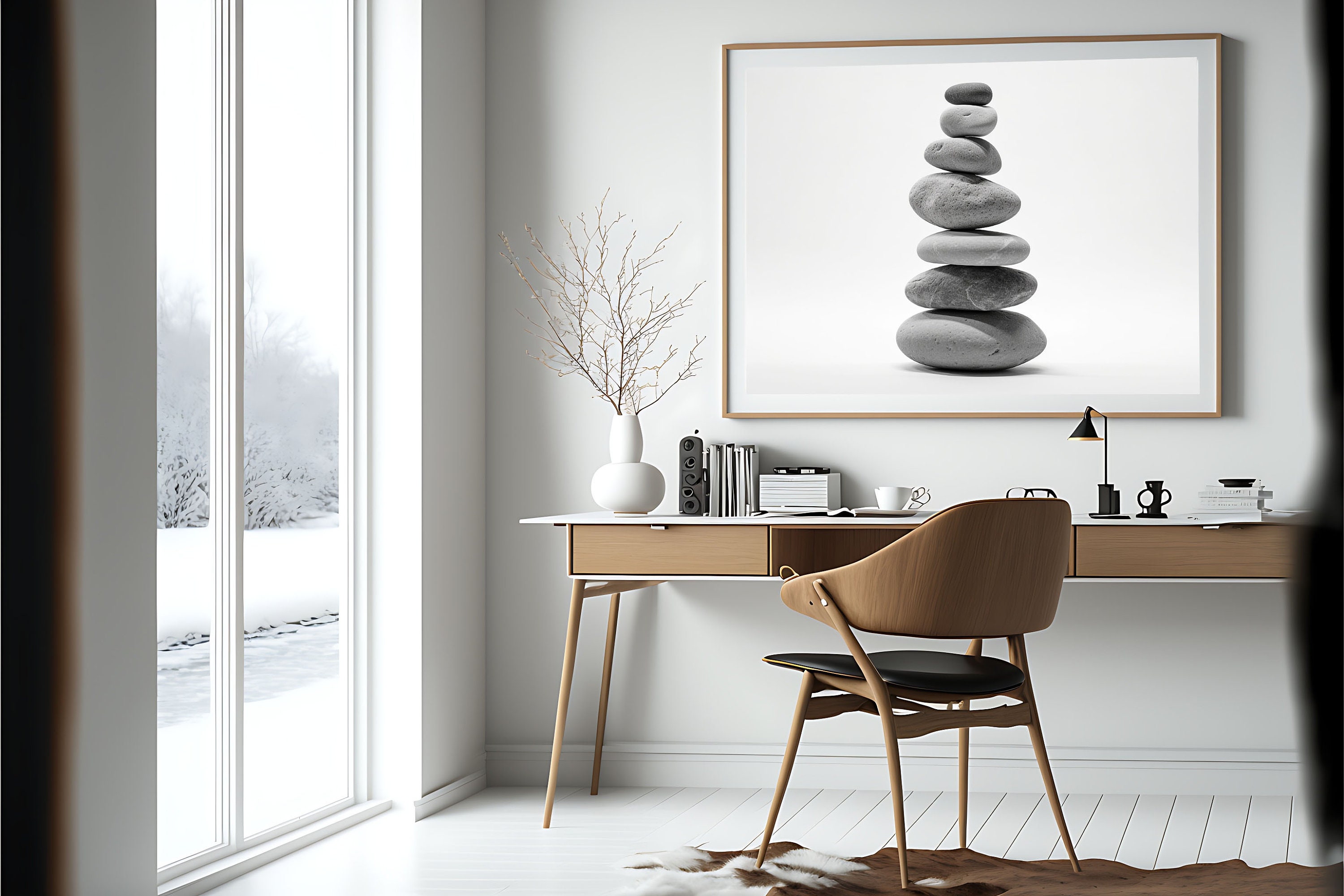 Zen Stones Pebbles, Zen Stones Stacked, Zen Stones Wall Art, Relaxing ...