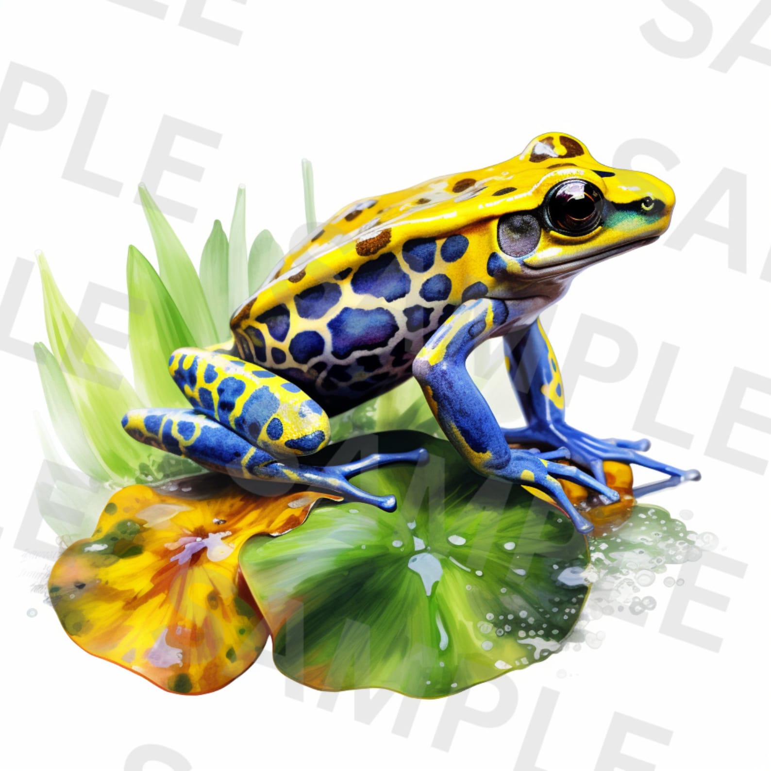 5 Colorful Frog Clipart, Toad Clipart, Printable Watercolor Clipart ...