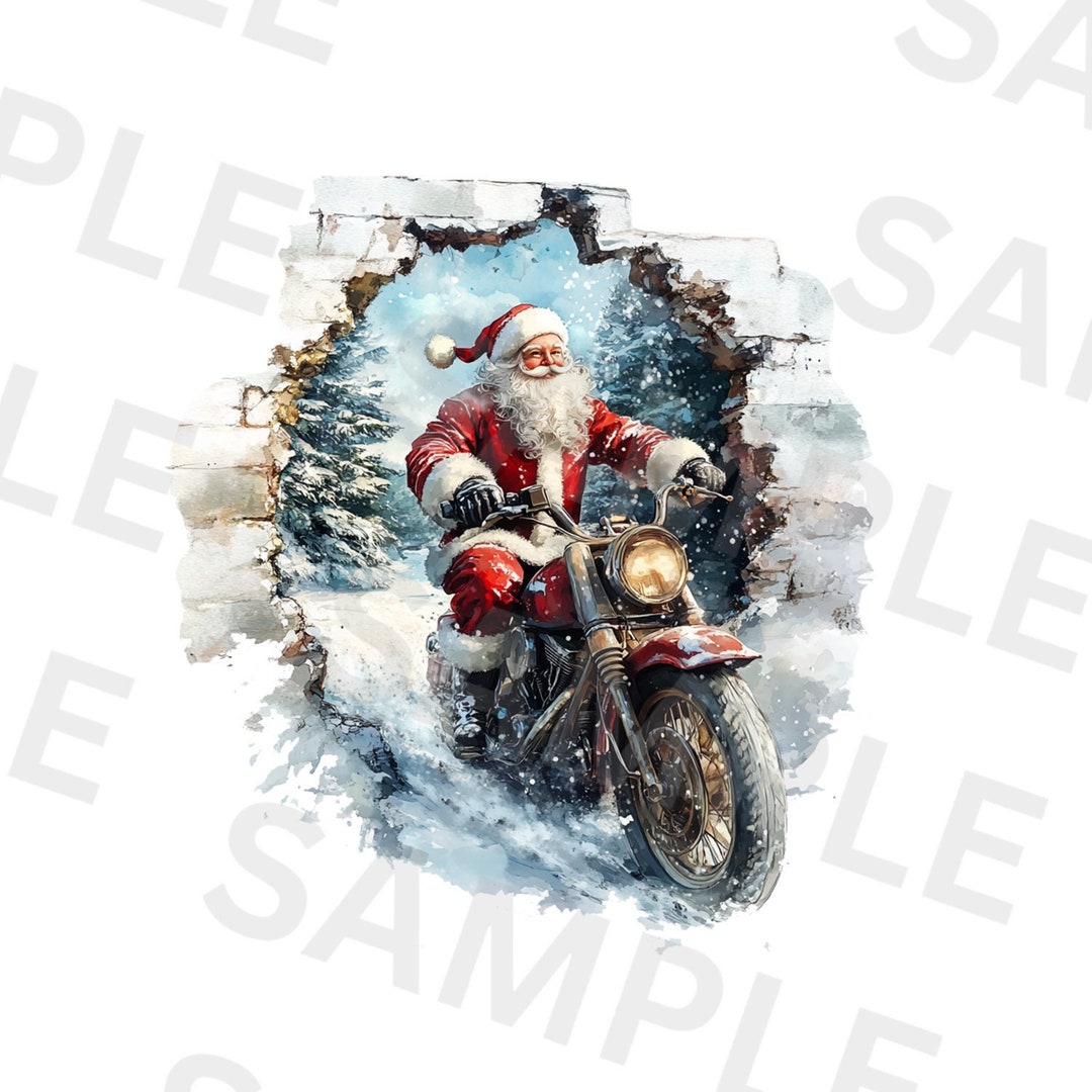 Santa Motorcycle PNG, 3d Santa Claus, Christmas Santa Claus Clipart ...