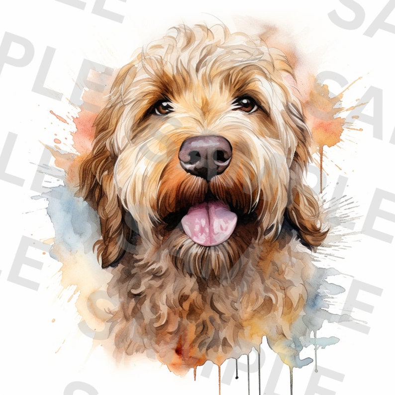 5 Goldendoodle Clipart, Groodle Printable Watercolor Dog Clipart, High ...