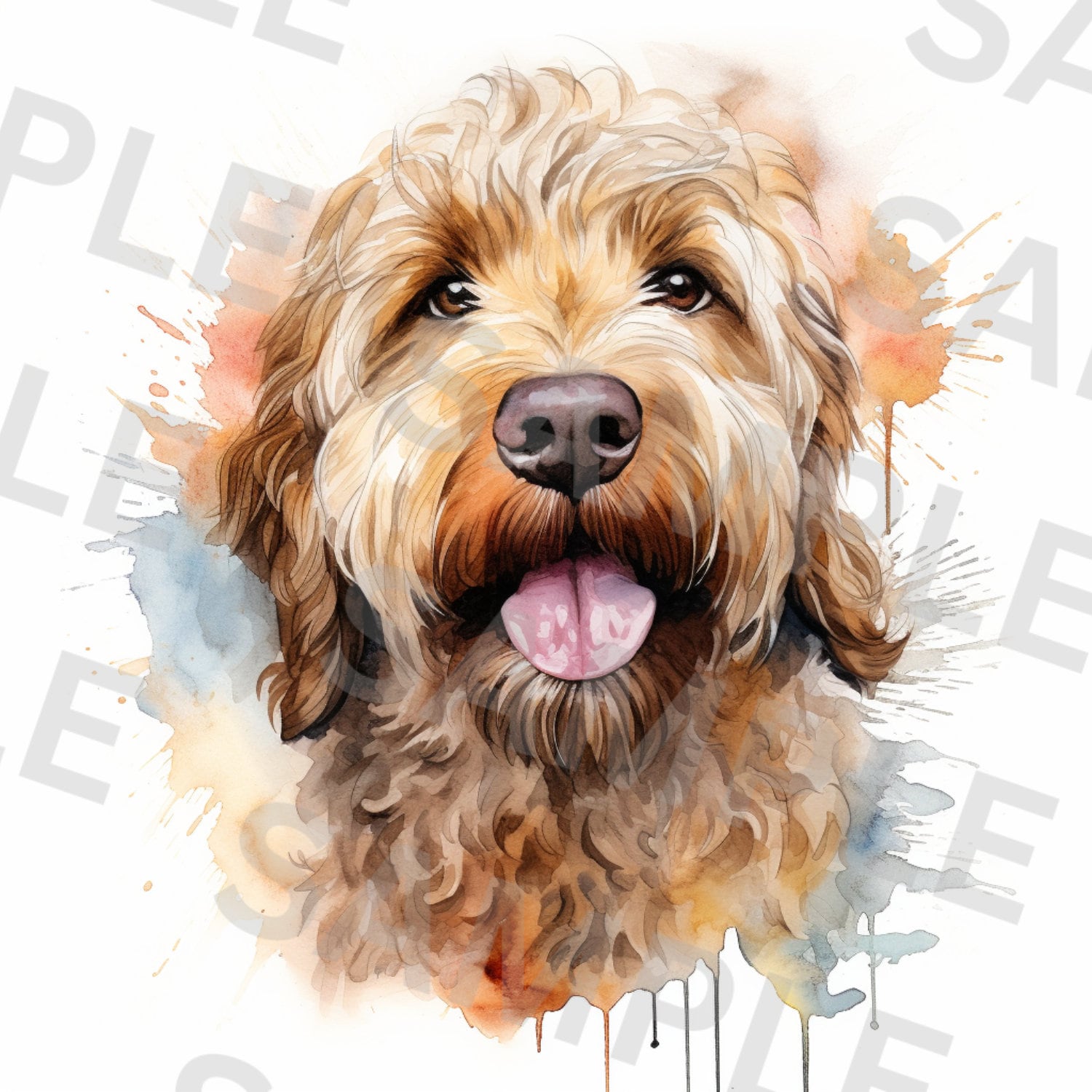 5 Goldendoodle Clipart, Groodle Printable Watercolor Dog Clipart, High ...