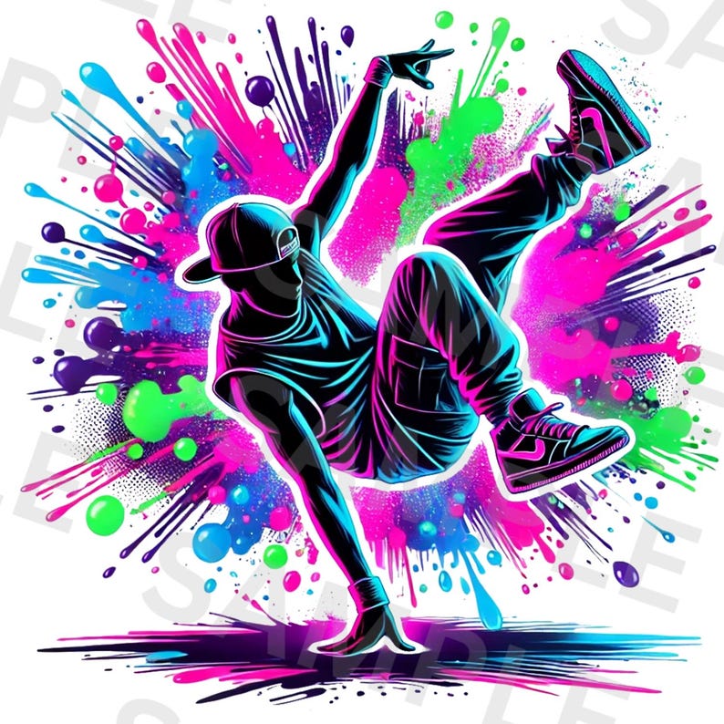Neon Dance PNG Bundle – 5 Vibrant Dancer Cliparts for Zumba Shirts ...