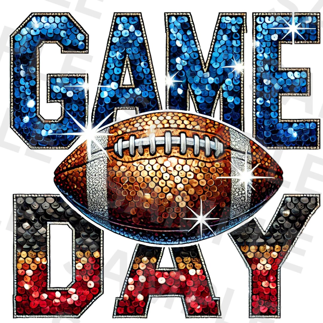 Game Day PNG, Sublimation, Sequin Football Png, Football Ball Png ...