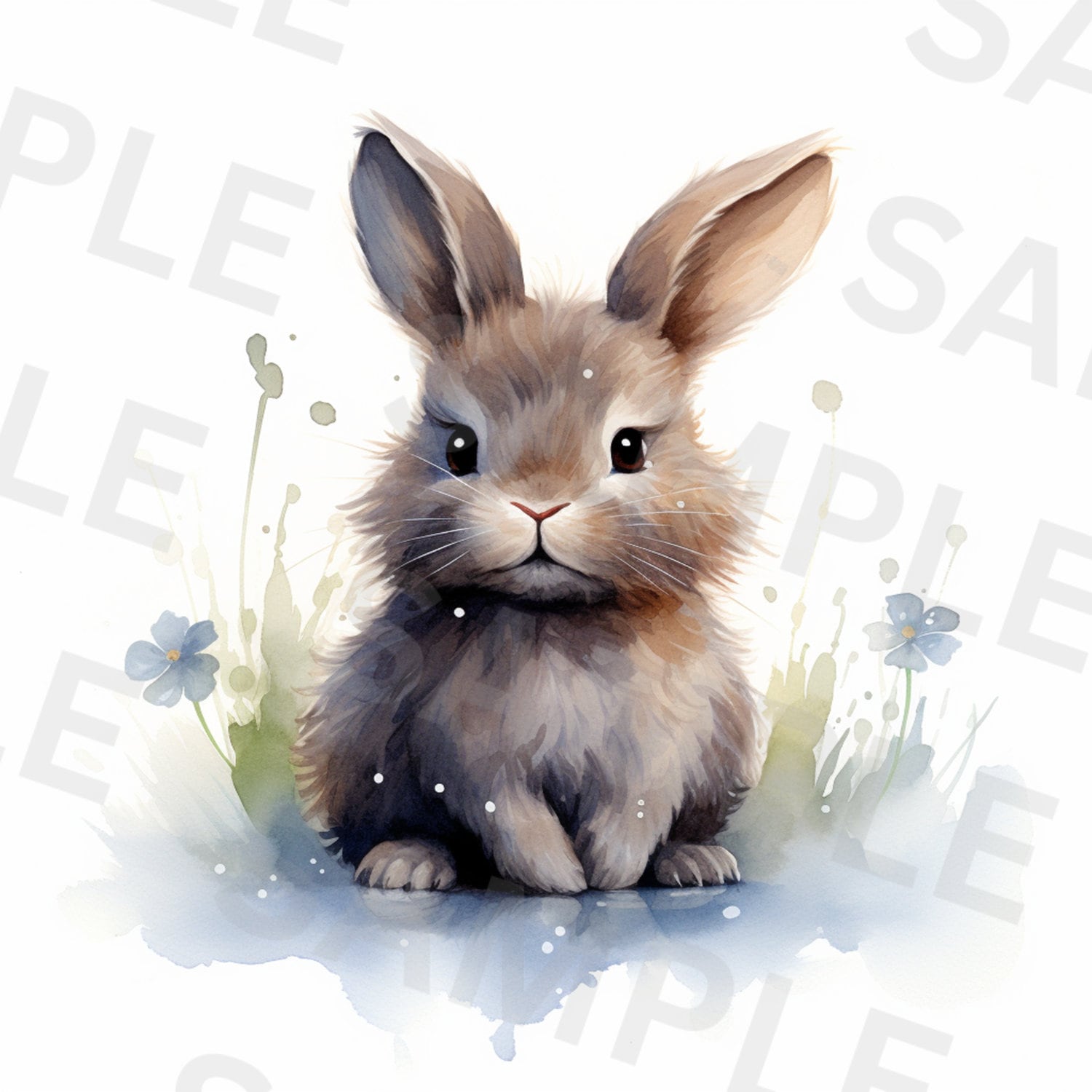Bunny Clipart Rabbit Clipart Printable Watercolor Clipart 5 - Etsy