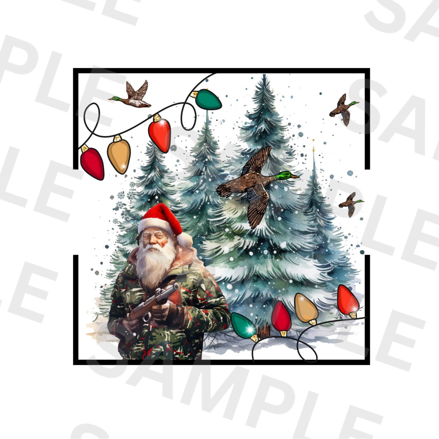 Camo Santa PNG, Santa Duck Hunting PNG, Digital Download, Christmas ...