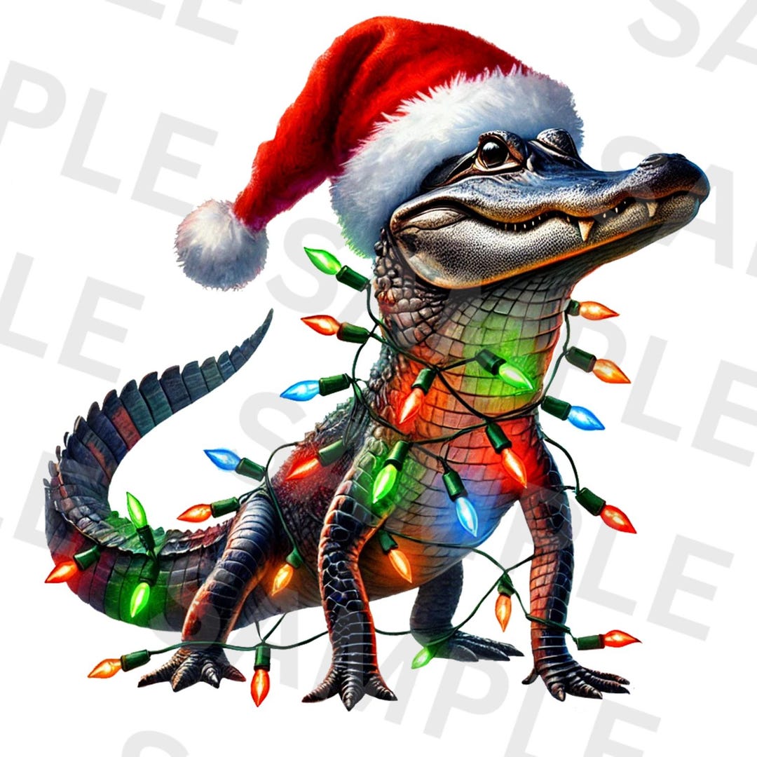 Christmas Alligator PNG, Sublimation Design, Reptile Png, Alligator ...