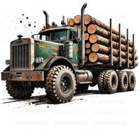 Logging Truck Png for Sublimation, Logger Truck in Forest Clipart ...