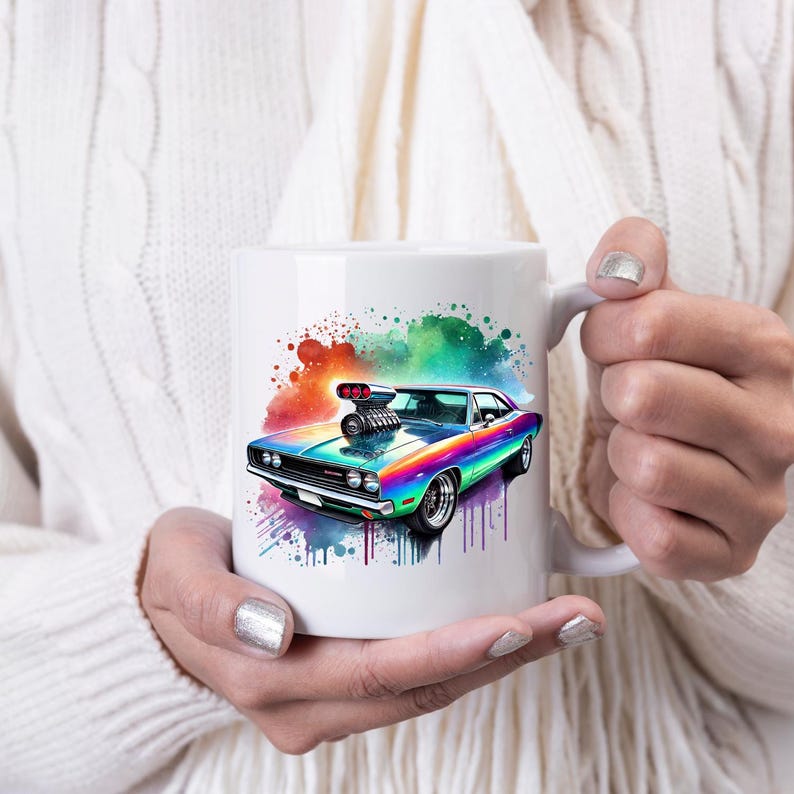 Iridescent Muscle Car PNG, Sublimation Hot Rod Clipart, Shiny Car ...