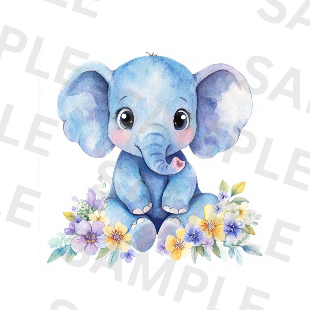 5 Blue Baby Elephant PNG, Cute Baby Elephant Clipart, High Quality Png ...