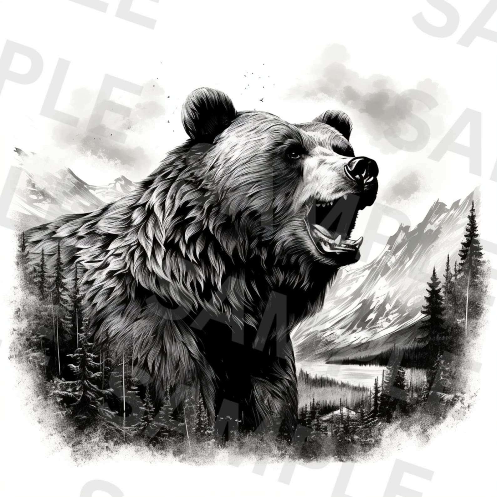 5 Brown Bear Clipart Set, Brown Bear PNG, Alaska Bear Clipart ...