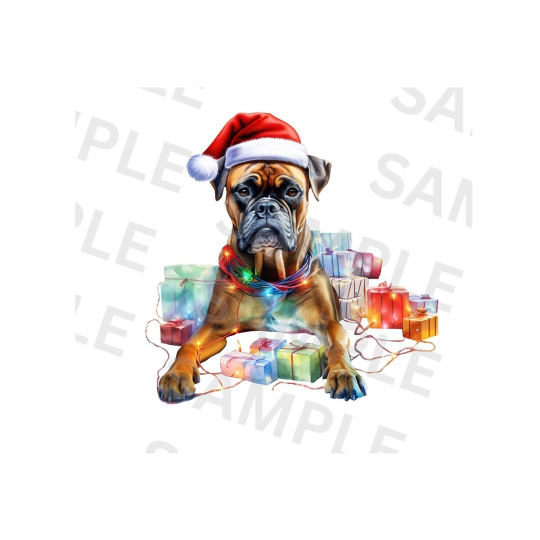 Christmas Boxer Dog PNG for Sublimation Design, Christmas PNG ...