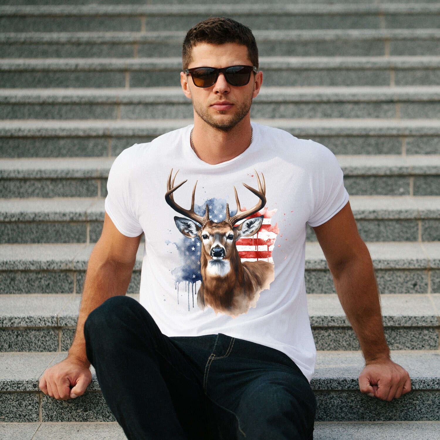 American Buck PNG, Digital Download, Deer Hunting Sublimation PNG, Deer ...