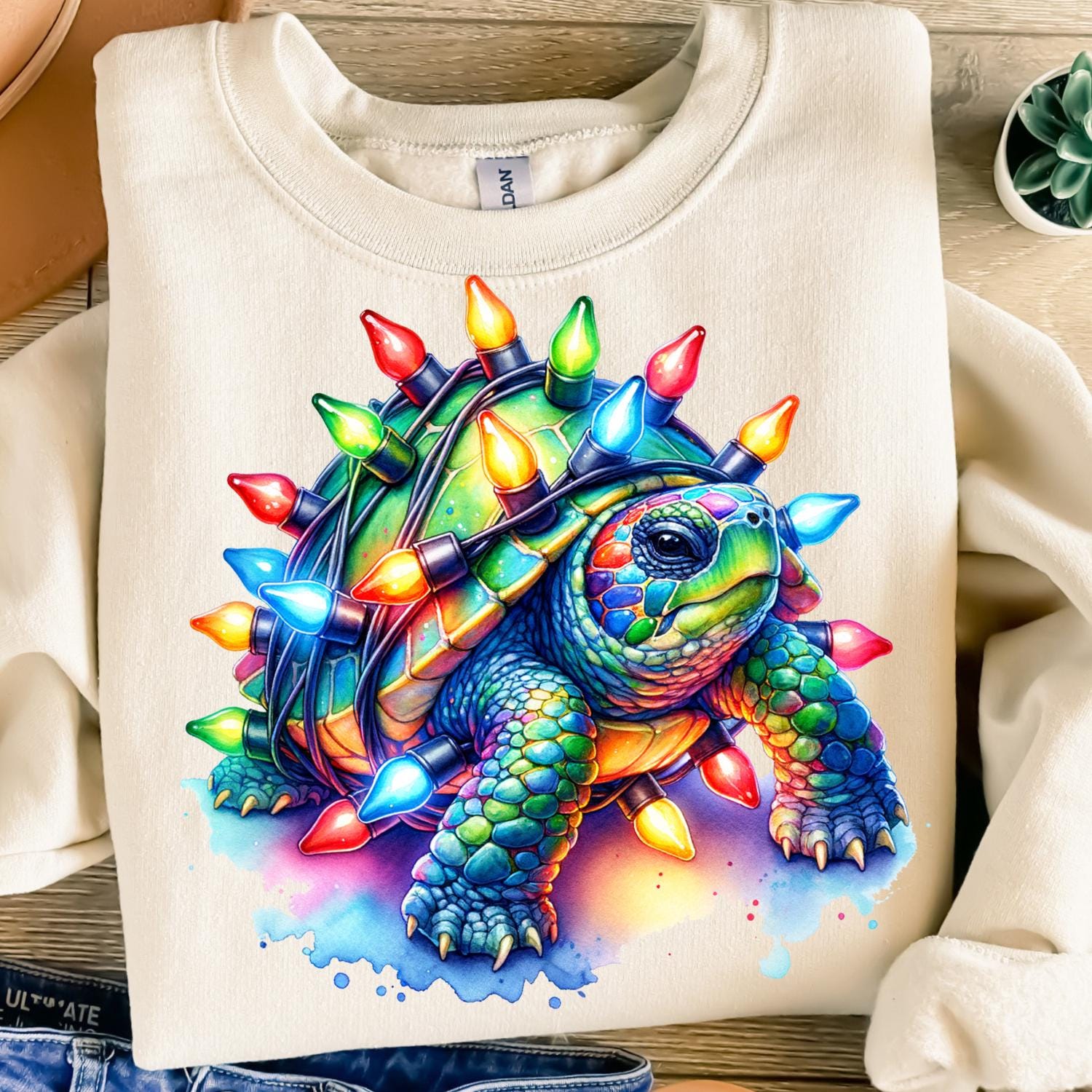 Christmas Turtle PNG, Xmas Lights, Sublimation Design, Reptile Clipart ...