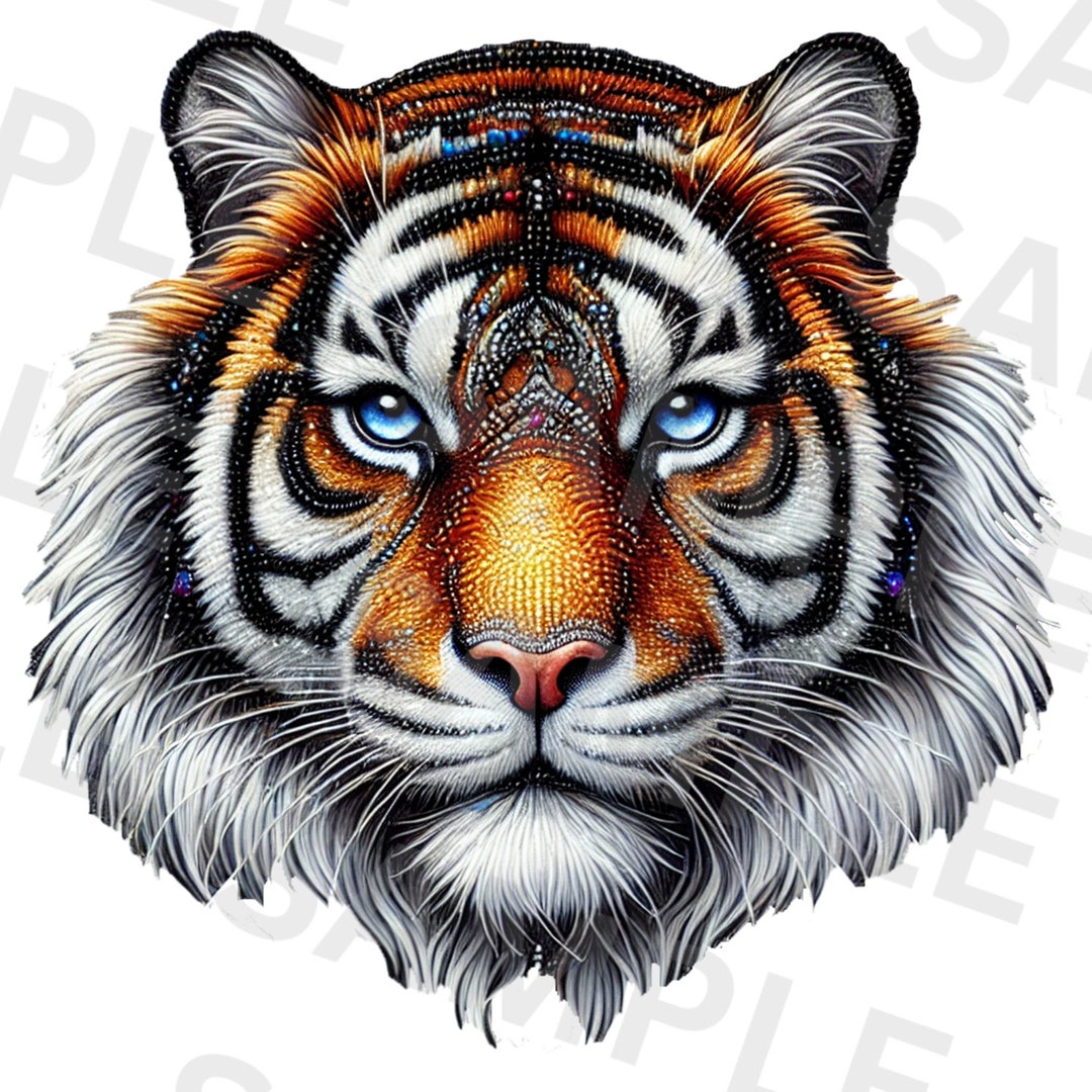 Sparkly Tiger Png, Sublimation, Rhinestone Tiger Png, Mascot Png, Faux ...