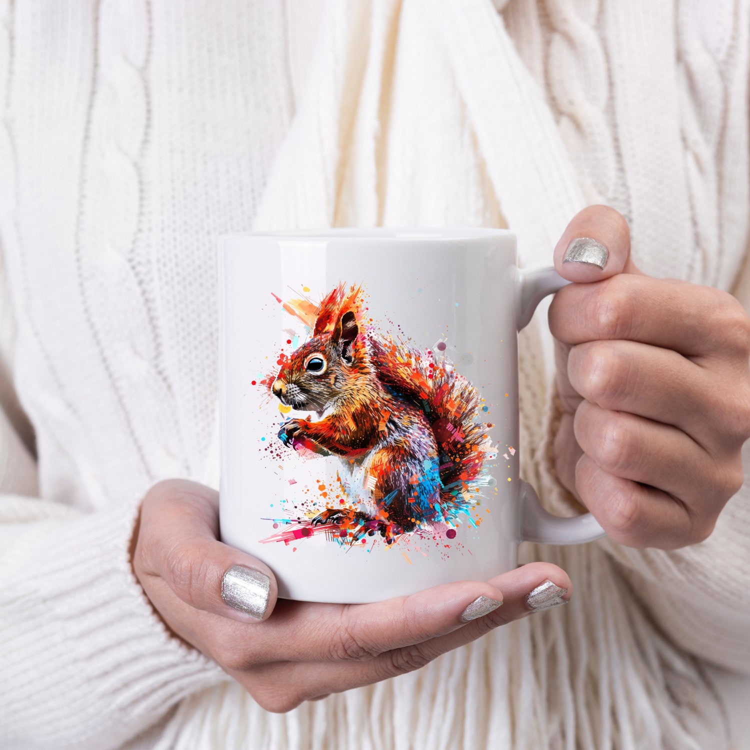 Cute Squirrel Clipart, Squirrel Grunge PNG, Sublimation Design ...