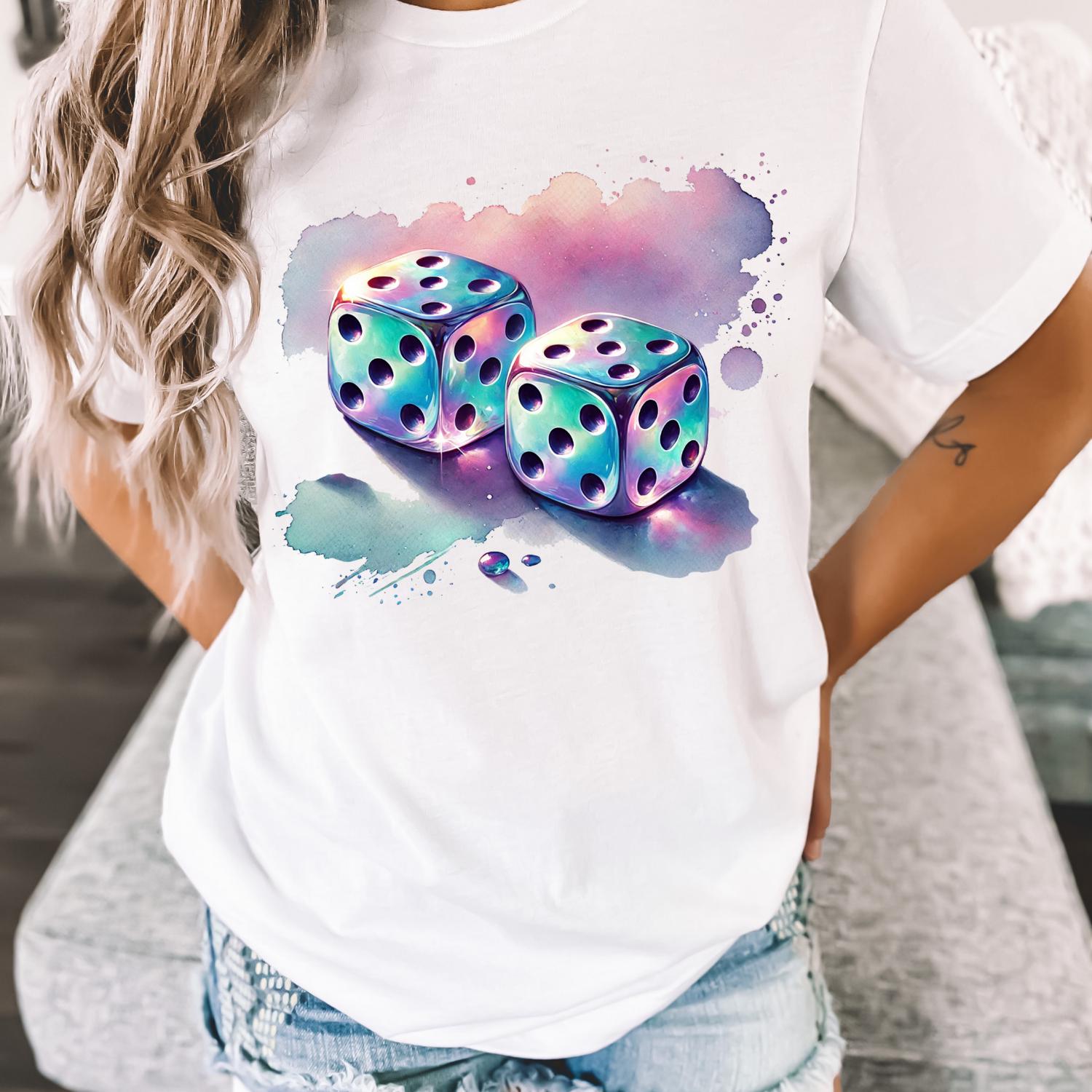 Iridescent Dice Png, Sublimation Design, Casino Png, Roll the Dice Png ...