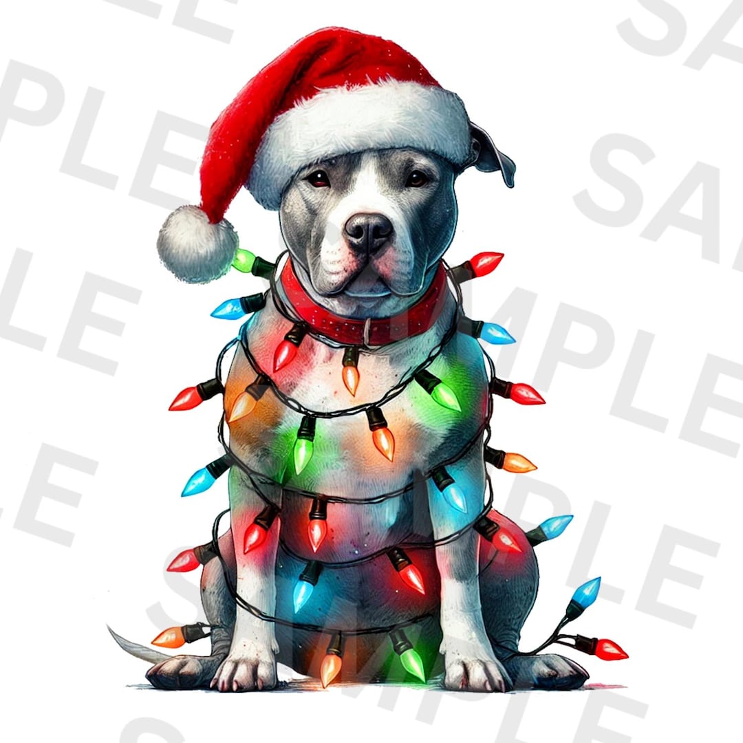 Christmas Pit Bull PNG, Sublimation Design, Pit Bull Clipart, Pit Bull ...