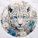 5 Snow Leopard With Flowers Clipart, Cute Snow Leopard Clipart Bundle ...