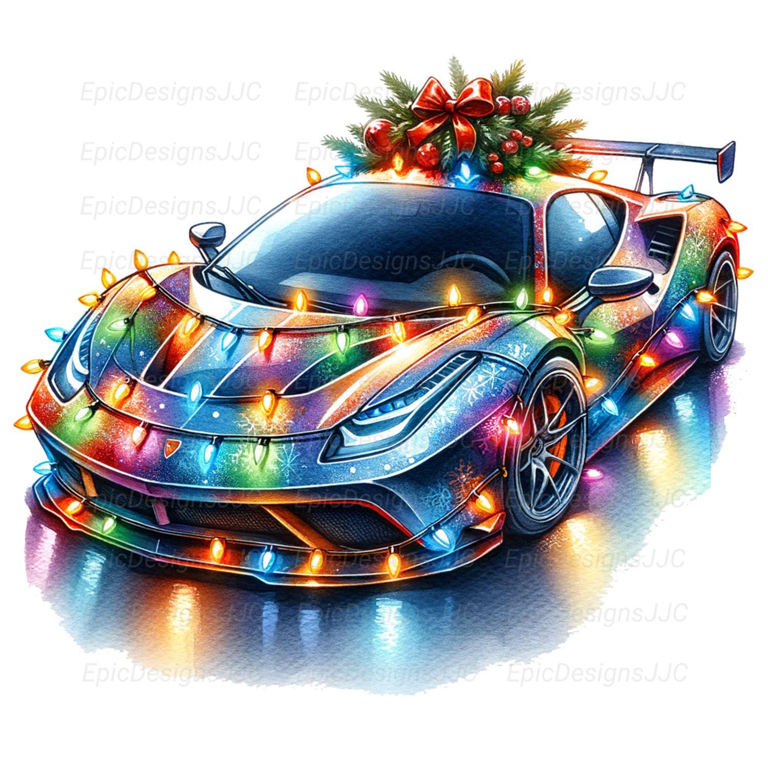 Christmas Sports Car PNG, Sublimation Design, Christmas Gift Png, Xmas ...