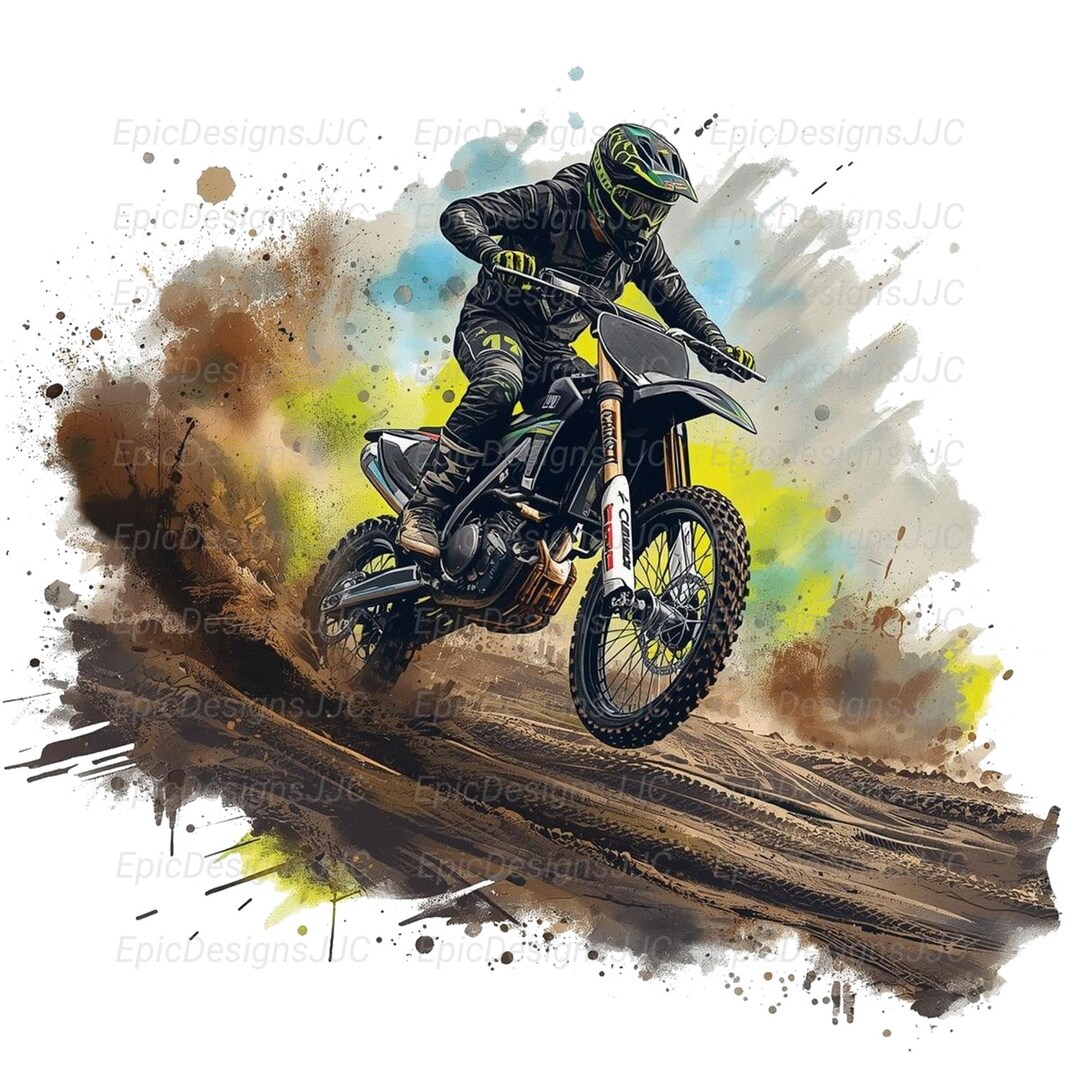 Dirt Bike PNG, Sublimation Design, Motocross Rider, Dirtbike Racing ...