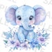 5 Blue Baby Elephant PNG, Cute Baby Elephant Clipart, High Quality Png ...