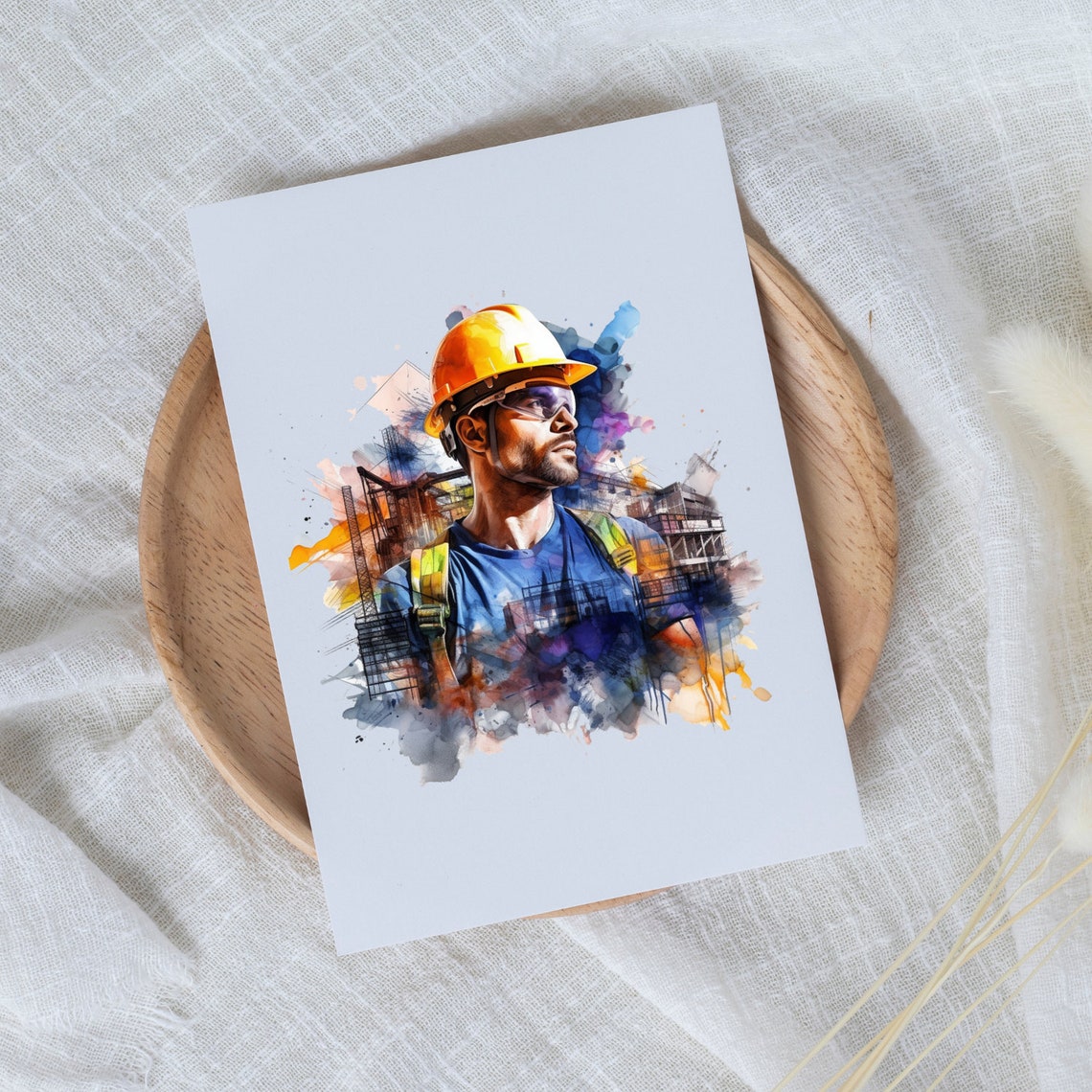 Construction Worker PNG Sublimation Design, Construction Clipart Design ...