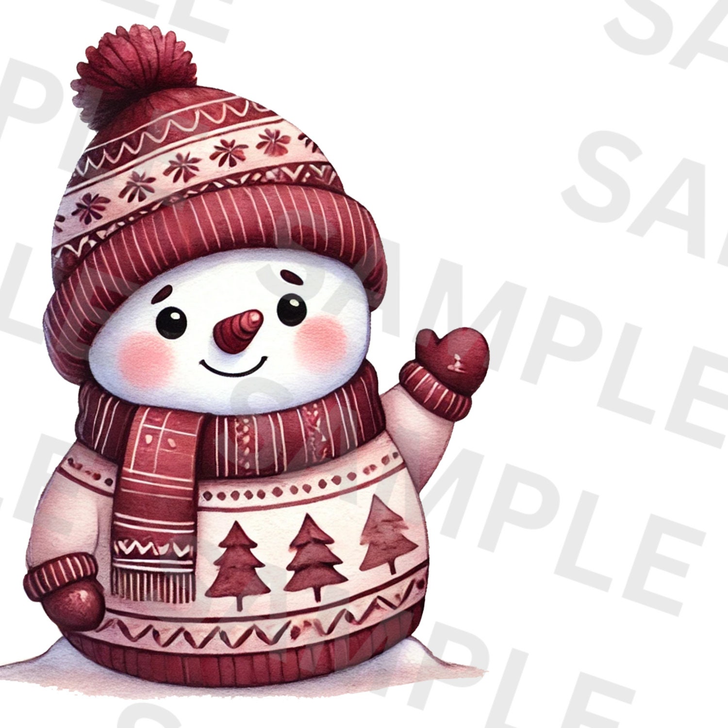 Christmas Snowman Clipart Bundle, Cute Snowman Png Collection, Blue ...