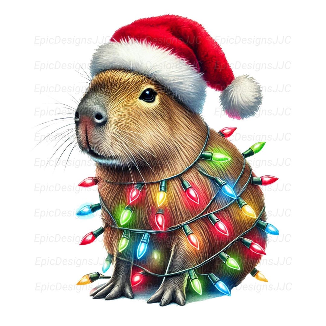Christmas Capybara PNG, Sublimation Design, Mammal Png, Capybara Clip ...