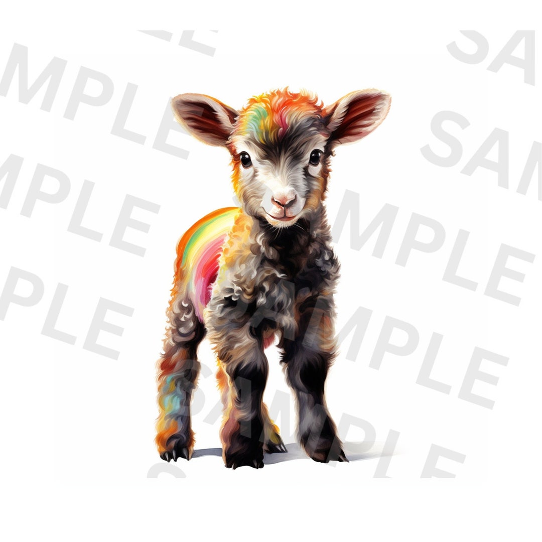 5 Easter Lamb Clipart, Easter Lamb PNG, Printable Watercolor Clipart ...