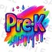 Pre-k PNG for Teachers & Kids – Bright Colorful Drip Text Sublimation ...