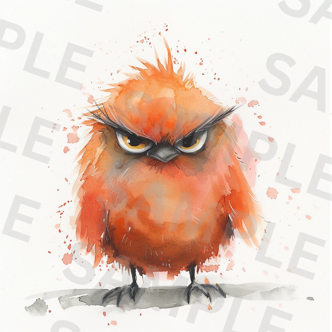 5 Grumpy Birds Clipart, Cute Birds Digital Clipart, Printable ...