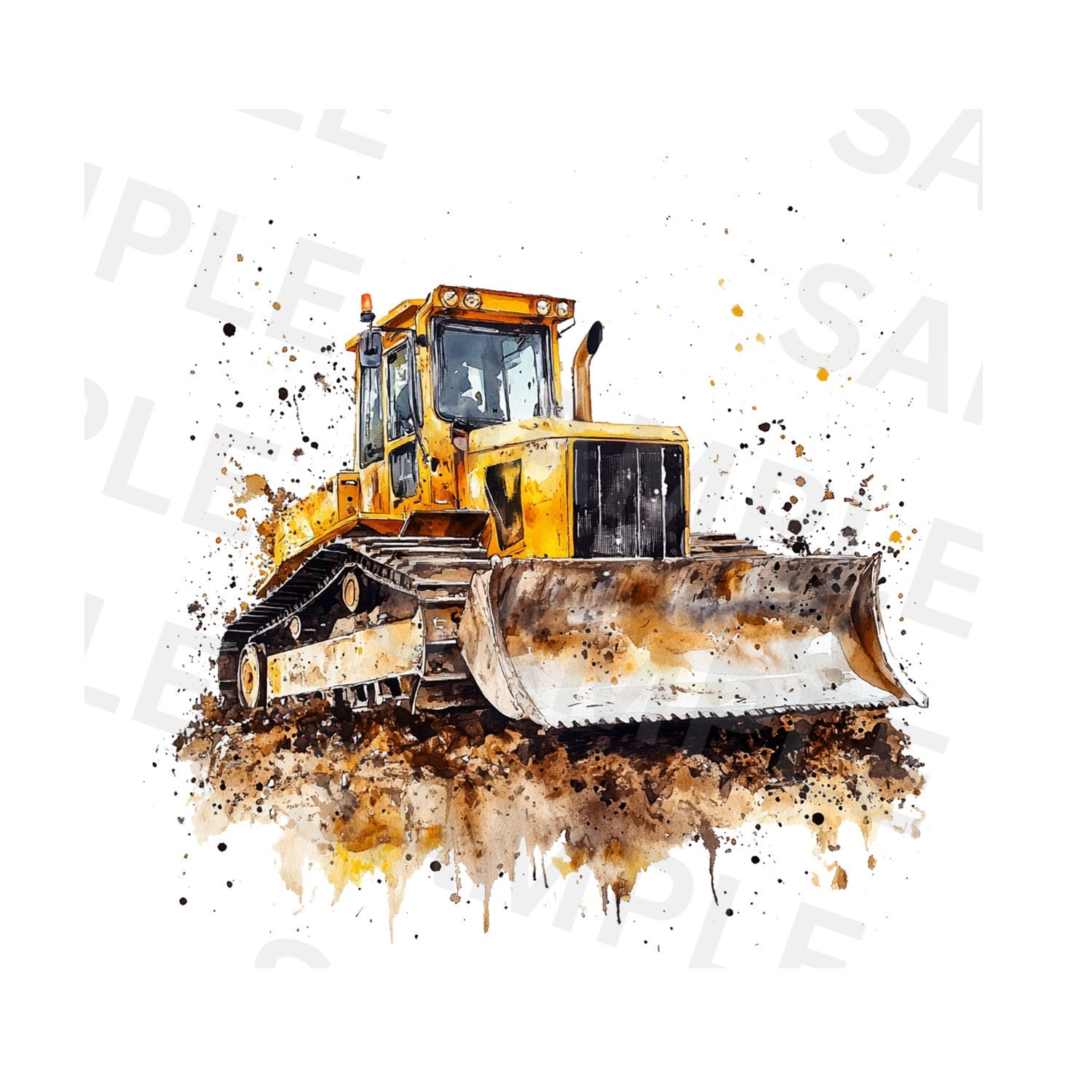 Bulldozer Watercolor Paint Splash PNG, Bulldozer PNG, Bulldozer Clipart ...