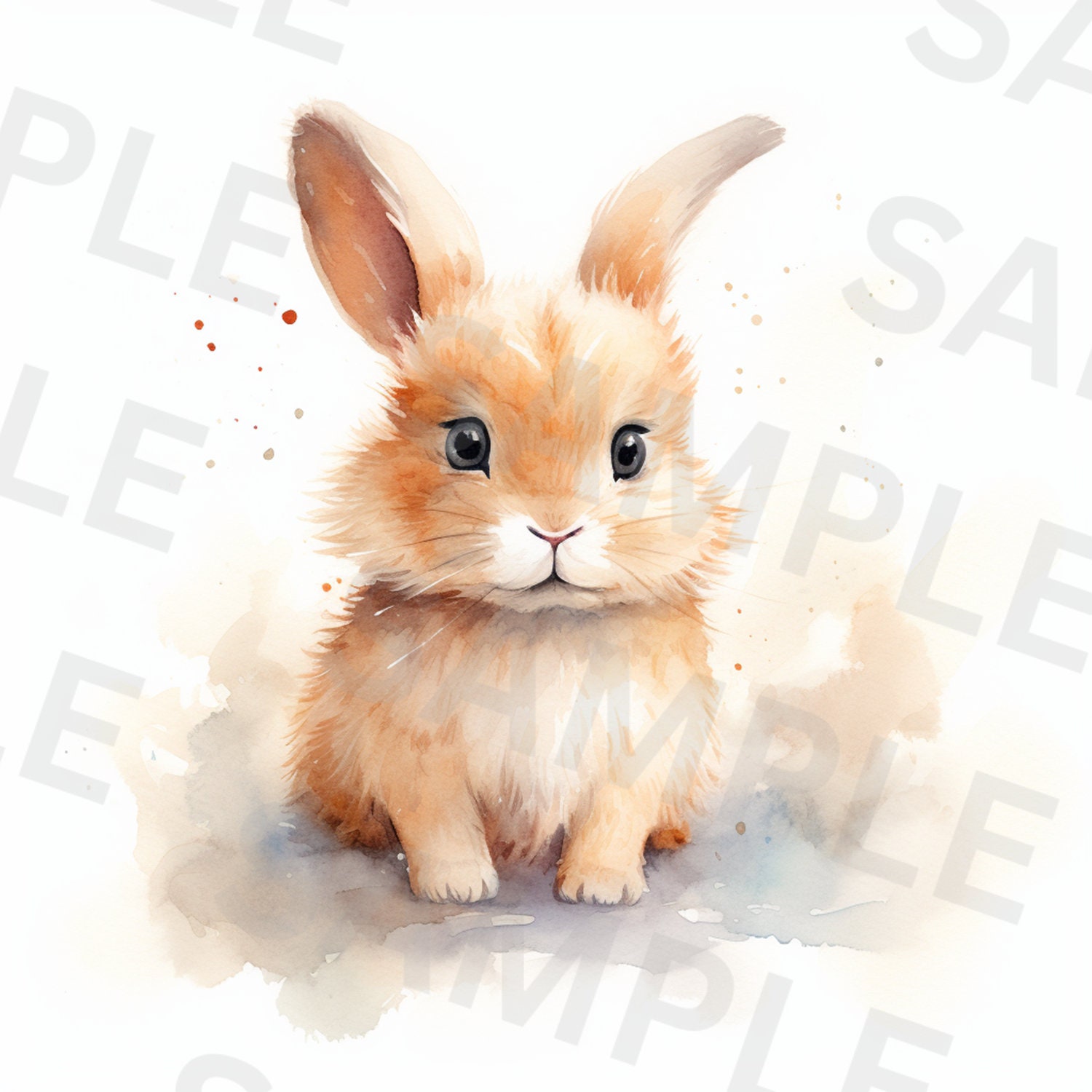 Bunny Clipart Rabbit Clipart Printable Watercolor Clipart 5 - Etsy