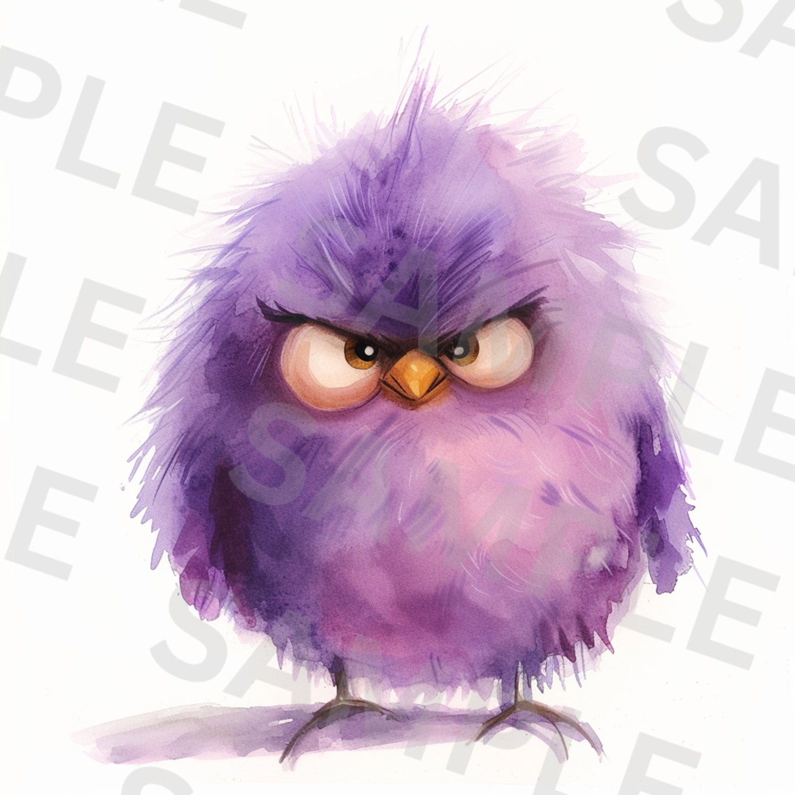 5 Grumpy Birds Clipart, Cute Birds Digital Clipart, Printable ...