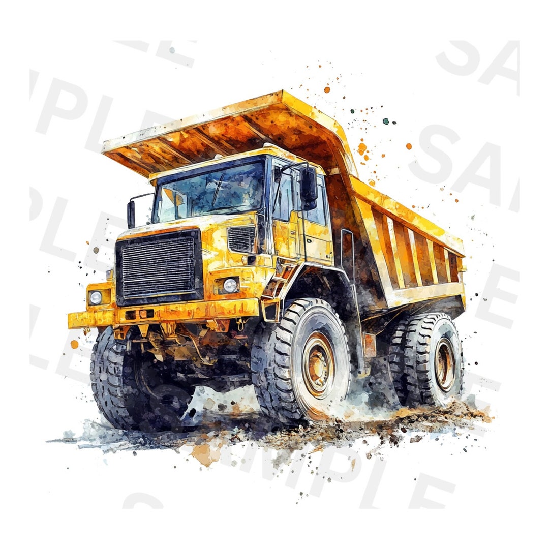 Dump Truck Watercolor Paint Splash PNG, Dump Truck PNG, Dump Truck ...