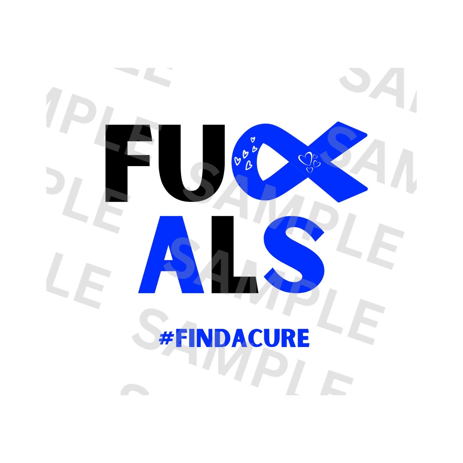 ALS Awareness Png, Transparent PNG for Sublimation Printing, Blue ...