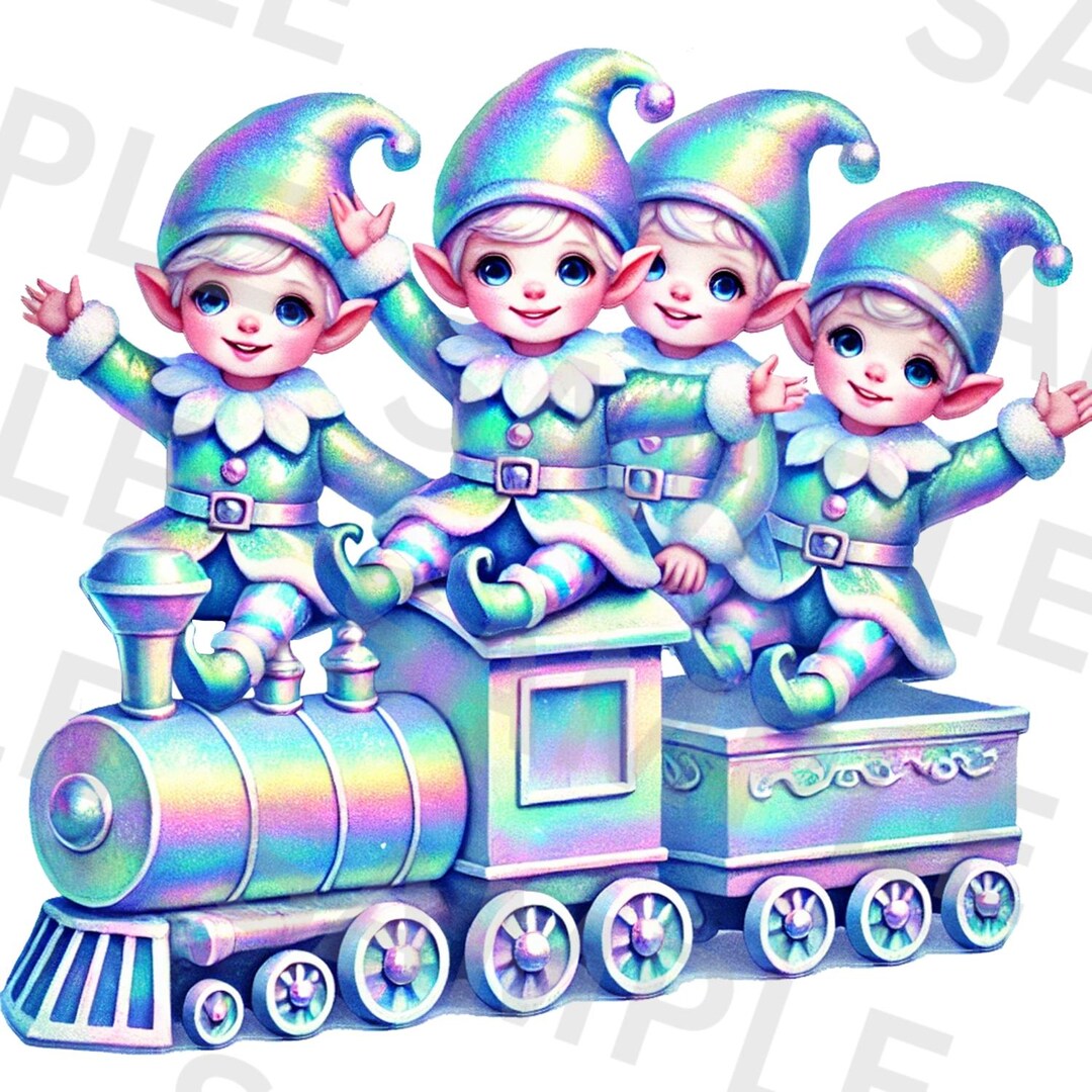 Colorful Iridescent Elves Png, Sublimation Design, Elf Clipart, Elf ...