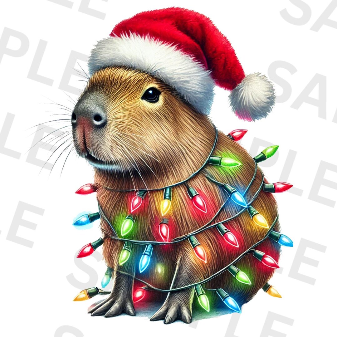 Christmas Capybara PNG, Sublimation Design, Mammal Png, Capybara Clip ...