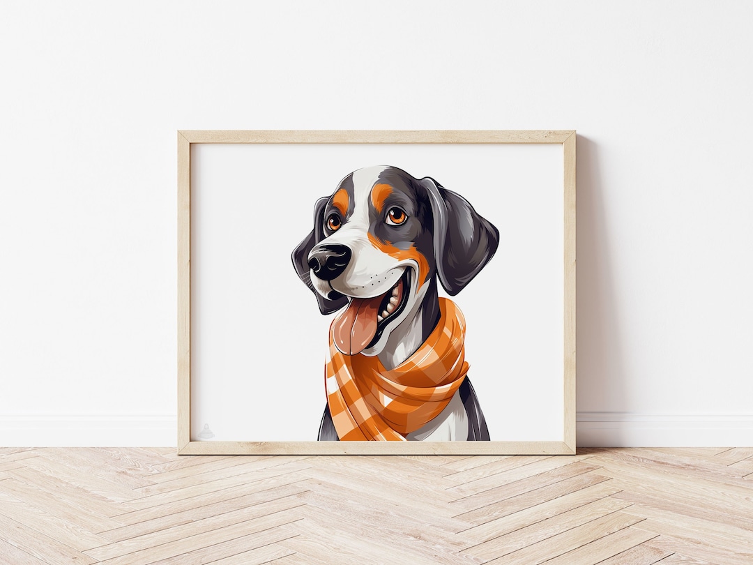 Smokey Tennessee Vols Mascot Art Print Tennessee Football - Etsy