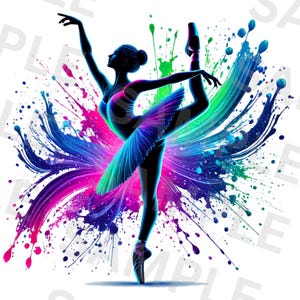 Neon Dance PNG Bundle – 5 Vibrant Dancer Cliparts for Zumba Shirts ...
