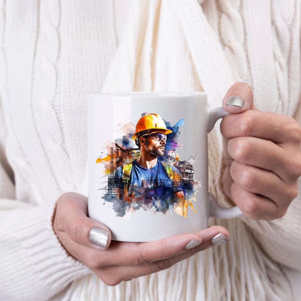 Construction Worker PNG Sublimation Design, Construction Clipart Design ...