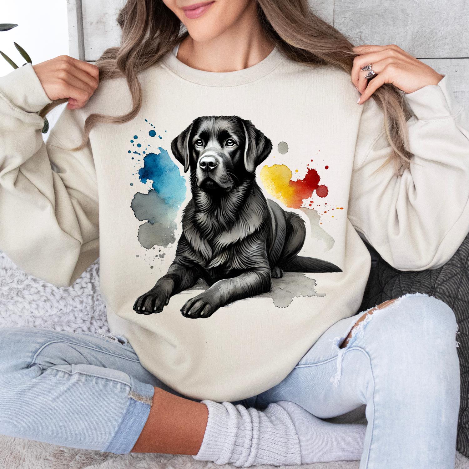Black Lab PNG – Realistic Watercolor Dog Clipart, Labrador Retriever ...