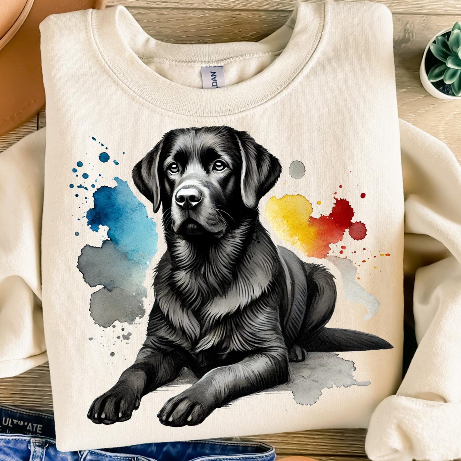 Black Lab PNG – Realistic Watercolor Dog Clipart, Labrador Retriever ...