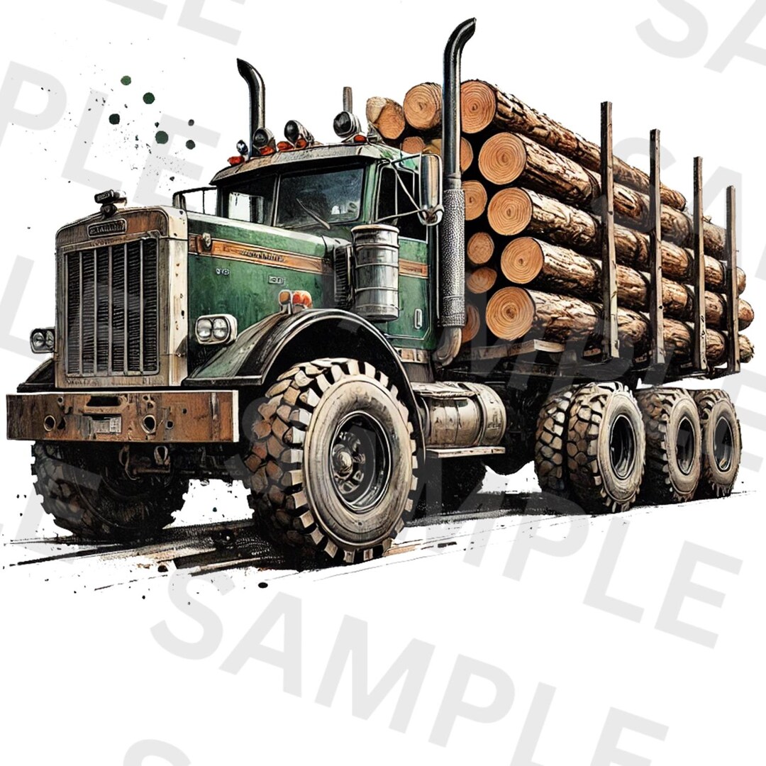 Logging Truck Png, Sublimation Design, Logging Equipment Png, Logging ...