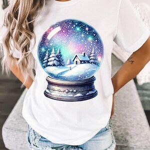 Colorful Iridescent Snow Globe Png, Sublimation Design, Snow Globe ...